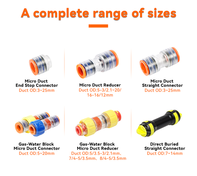 HDPE Micro Duct Reducer Connector 7/4mm to10/6mm - Buy microduct push fit, push-fit microduct ...